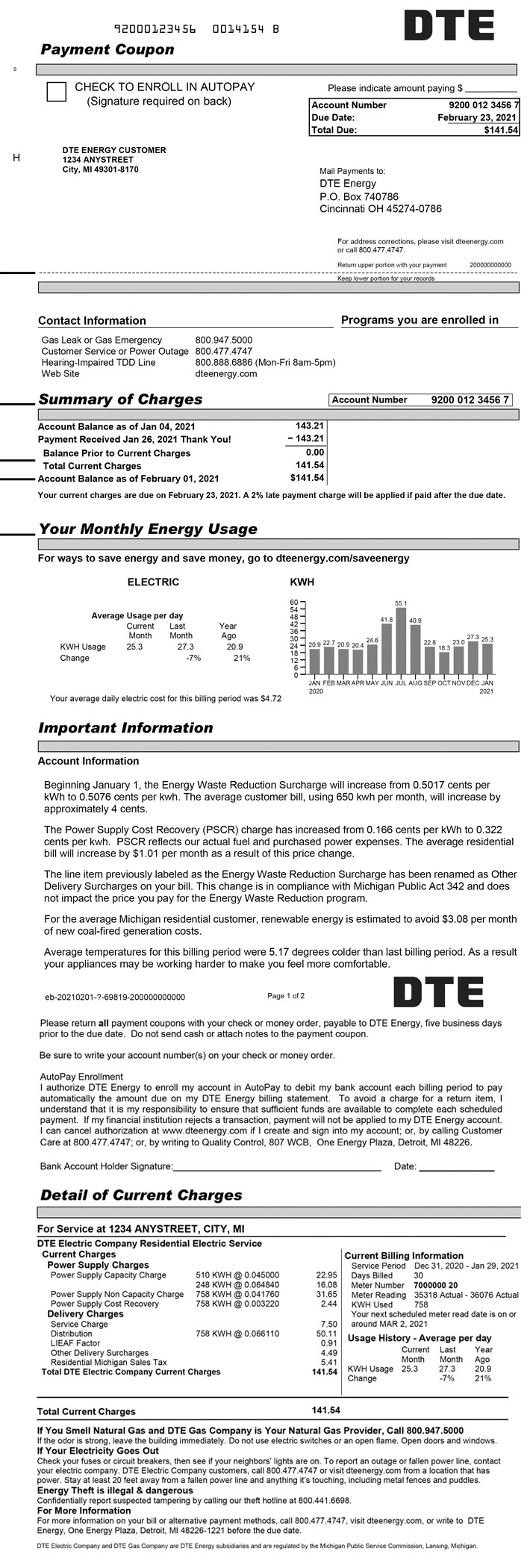 Understanding Your Statement | DTE Energy